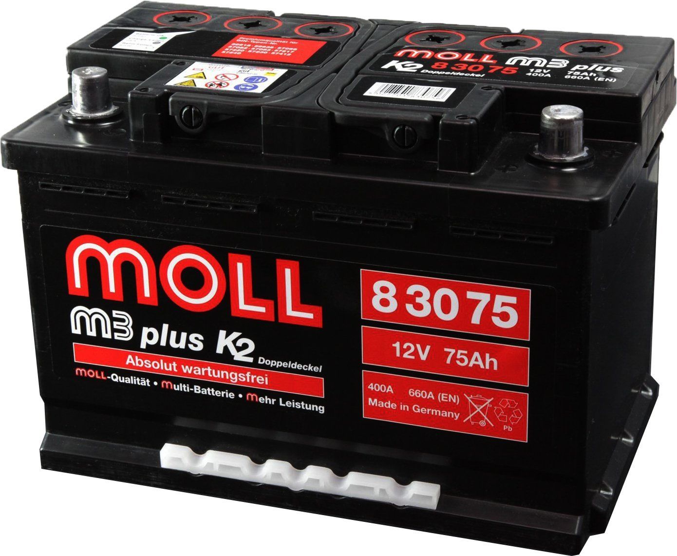 Moll 75Ah 680A M3 Plus P+ 83075 - Opinie i ceny na Ceneo.pl