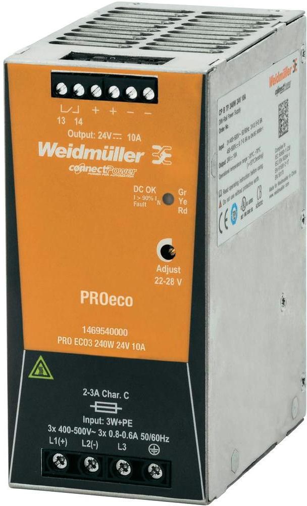 Weidmueller Zasilacze Impulsowe Proeco 240W 24 V 10A Pro Eco3 240W 24 V ...
