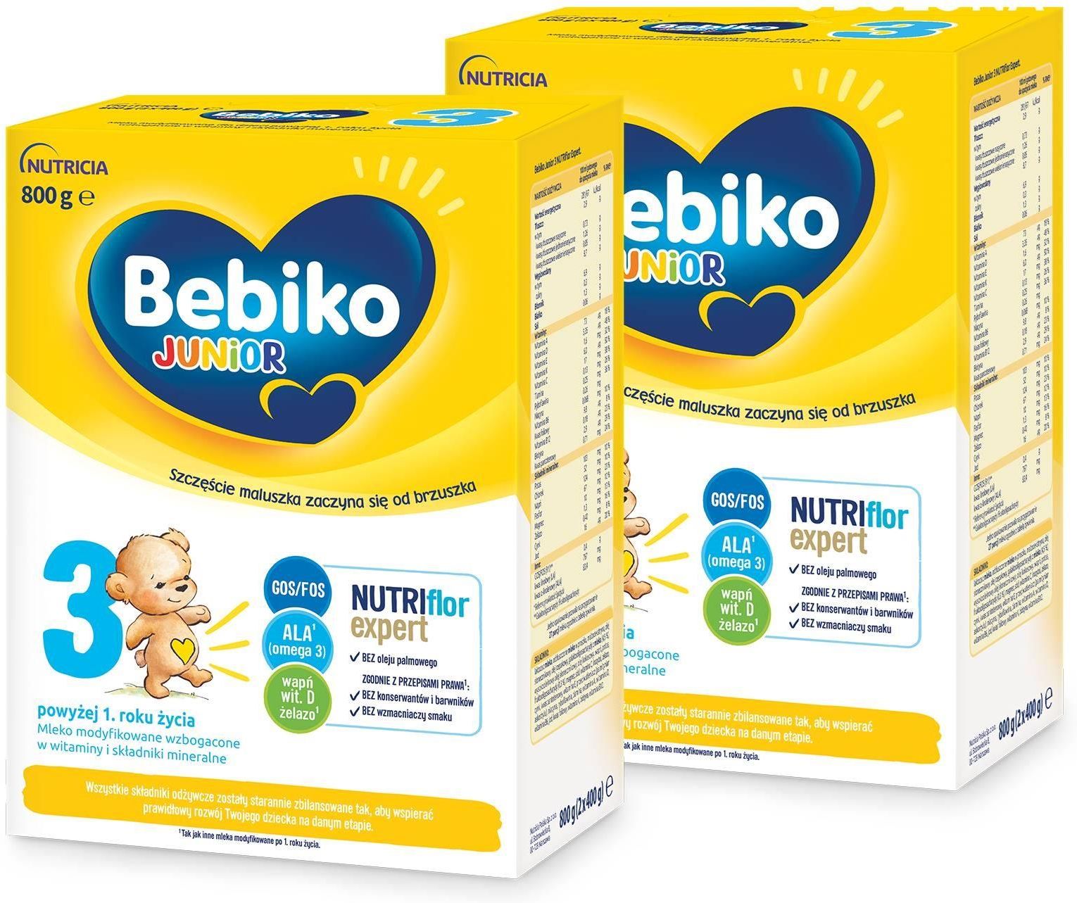 Bebiko Junior 3 Nutriflor+ 2X800G - Ceny i opinie - Ceneo.pl