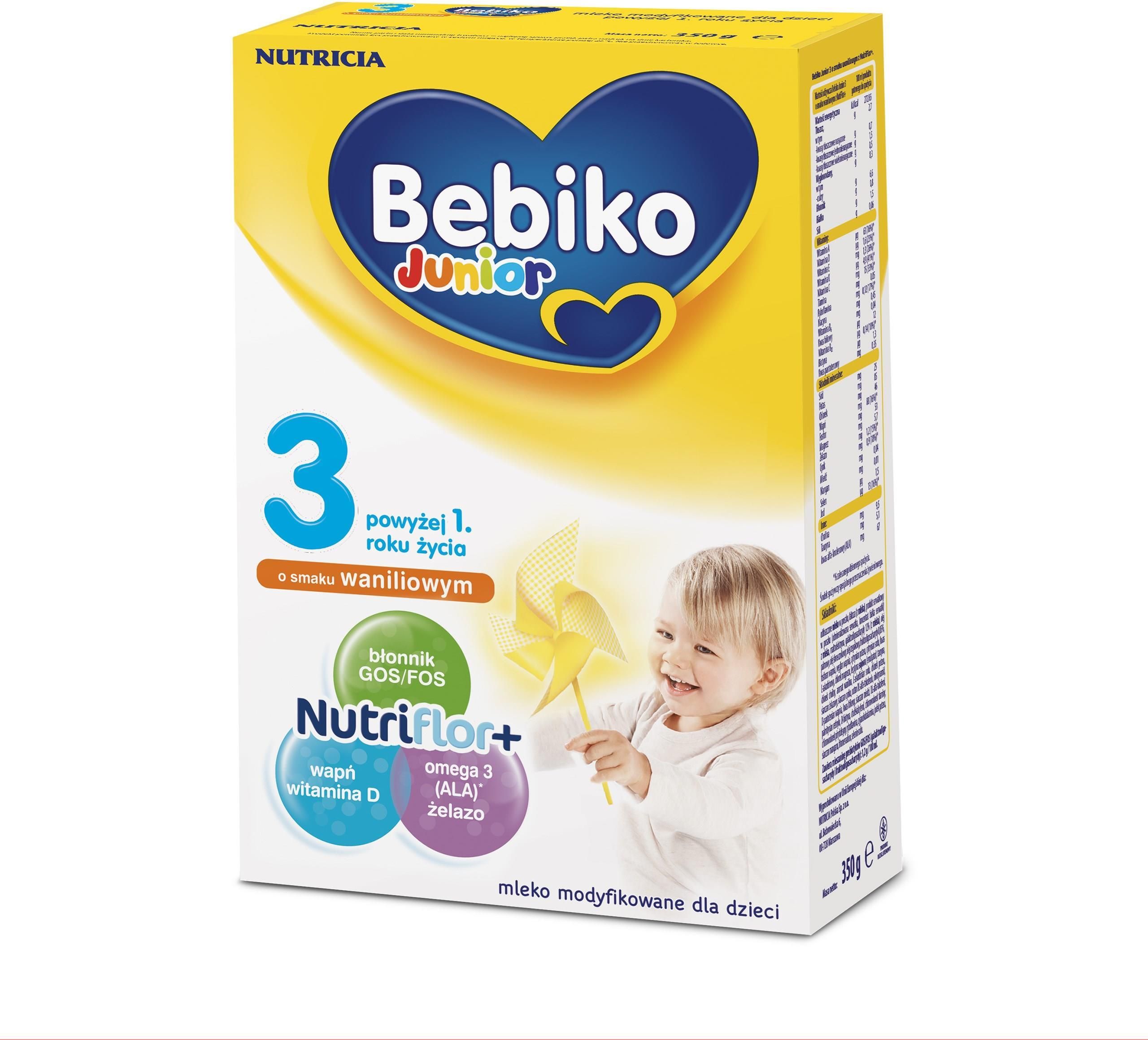 Bebiko Junior 3 Mleko modyfikowane o smaku waniliowym powyżej 1 roku ...