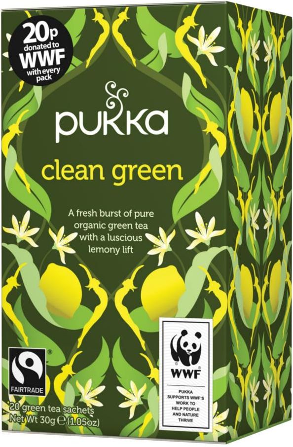 Pukka Clean Green - Głęboko Oczyszczająca Zielona Herbata, 20 saszetek ...
