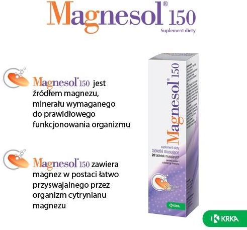 Magnesol 150mg 20 tabl. musujących - Opinie i ceny na Ceneo.pl