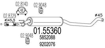 Tłumik MTS Tłumik srodkowy 01.55360 - Opinie i ceny na Ceneo.pl