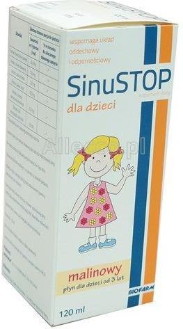 SinuStop syrop dla dzieci (smak malinowy) 120 ml - Opinie i ceny na ...