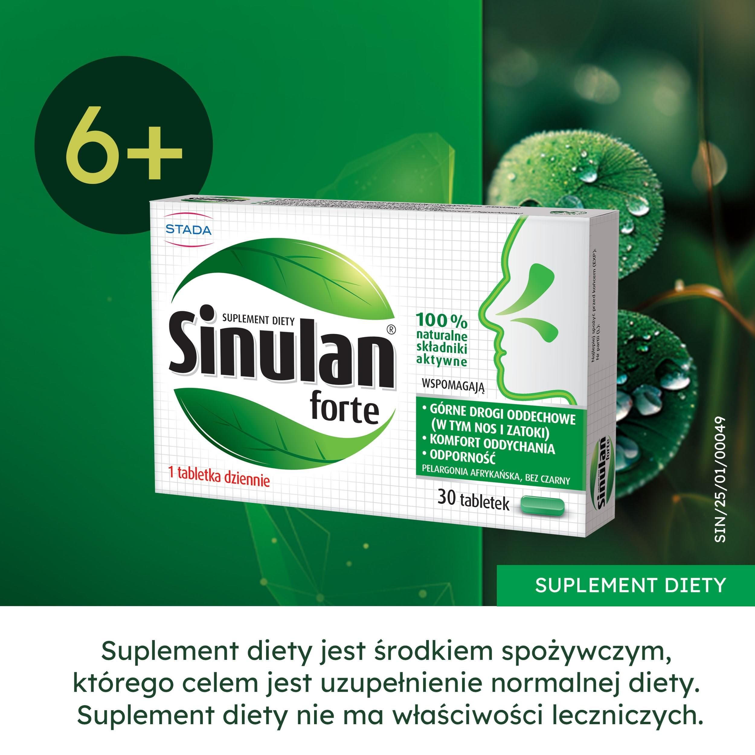 Sinulan Forte Tabletki powlekane wspierające komfort oddychania i układ ...