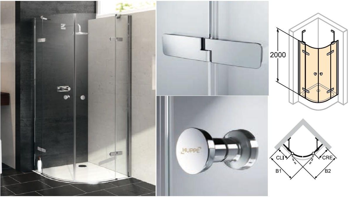 Kabina prysznicowa Huppe Enjoy Pure 900x1200 R500 profile srebrny mat ...