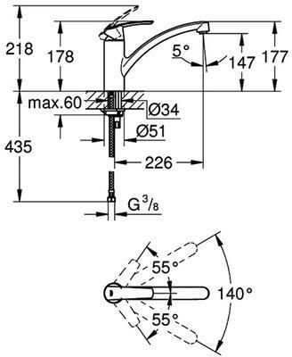 Grohe Start New chrom 32441001 - Bateria kuchenna, typ Stojące - Opinie ...