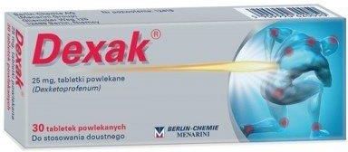 Leki przeciwbólowe Dexak 25mg 30 tabletek - Opinie i ceny na Ceneo.pl