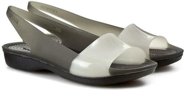 Sandały CROCS - Colorblock Flat W 200032 Black/Stucco - Ceny i opinie ...