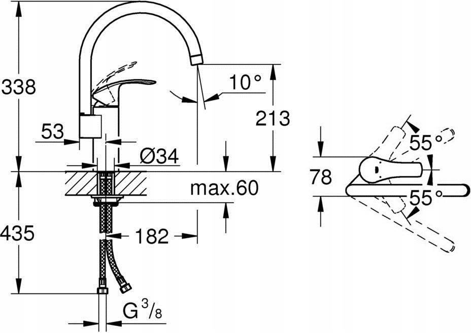 GROHE Eurosmart 33202002 - Bateria kuchenna, typ Stojące - Opinie i ...