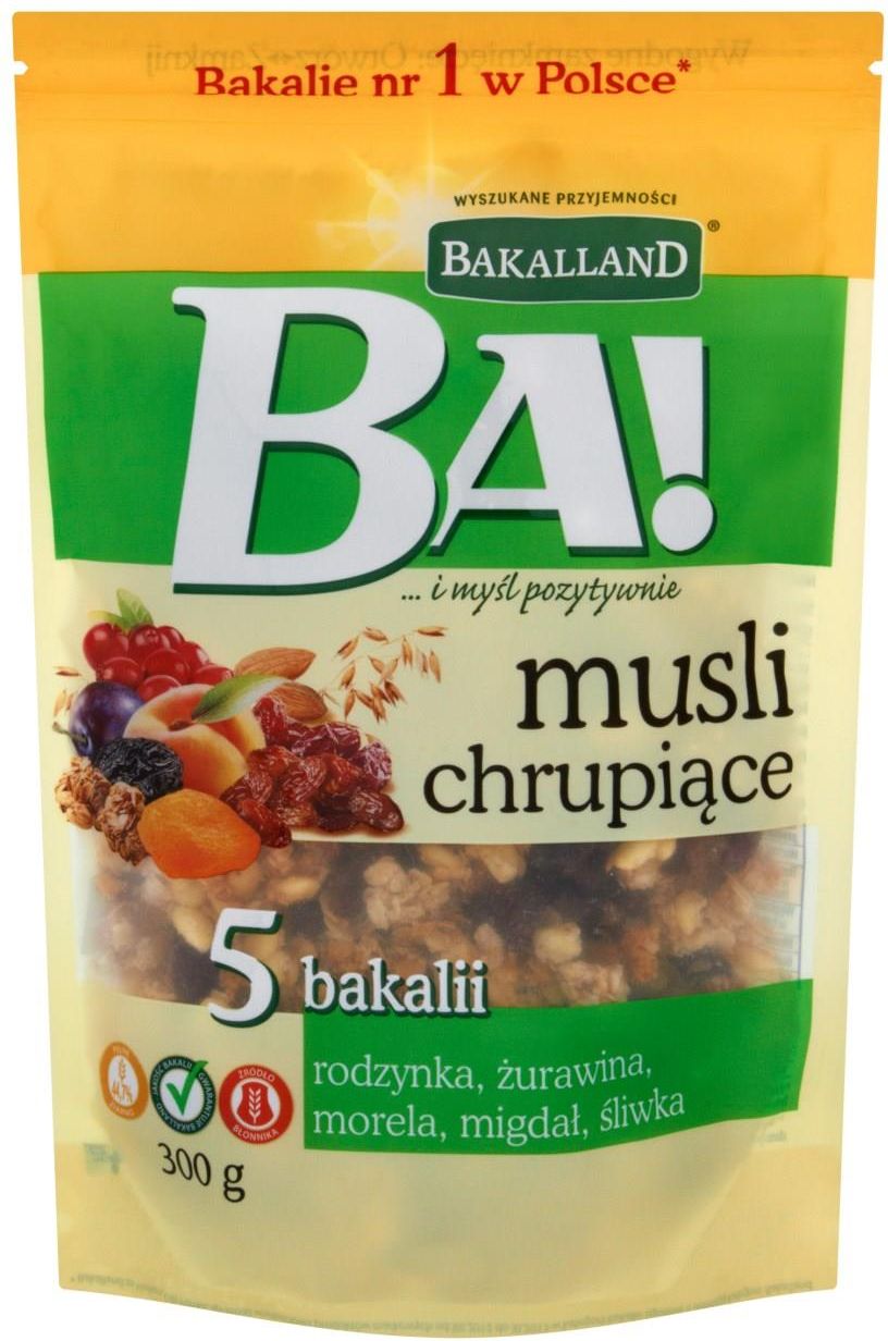 Bakalland Ba! Musli Chrupiące 5 Bakalii 300g - Ceny i opinie - Ceneo.pl