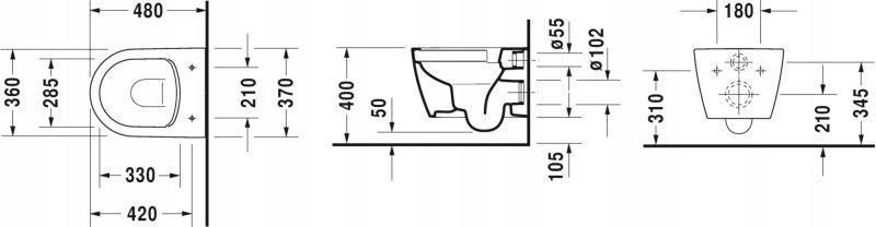 Miska WC Duravit Me By Starck 480x365 2530090000 - Opinie i ceny na ...