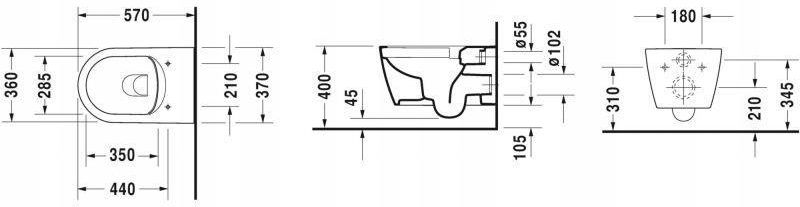 Miska WC Duravit Me By Starck 570x365 2529090000 - Opinie i ceny na ...