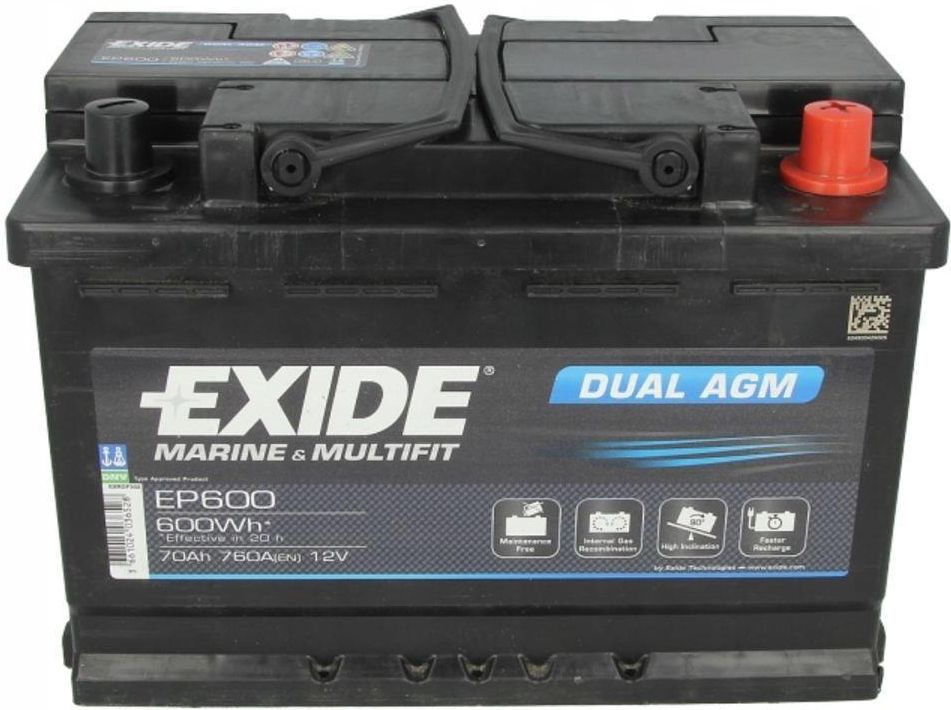 Exide Dual Agm Ep600 70Ah 760A P+ - Opinie i ceny na Ceneo.pl