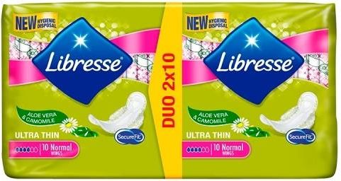 Libresse Podpaski Ultra Wing Normal Aloe Vera&Chamomile Duo Pack 20 ...