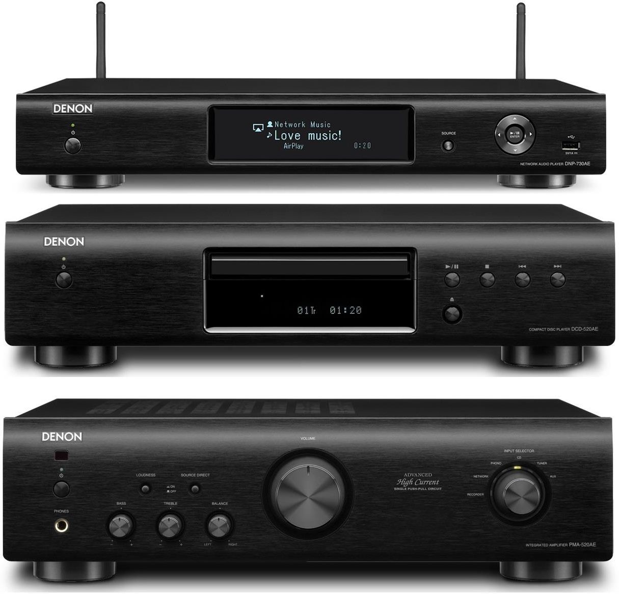 Denon DCD-520AE + PMA-520AE + DNP-730AE - Opinie i ceny na Ceneo.pl