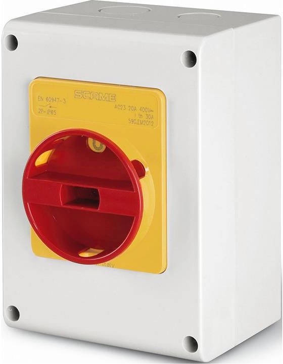 Scame Wyłącznik 3P 40A IP65 emergency Isolator 590.EM4013 - Opinie i ...