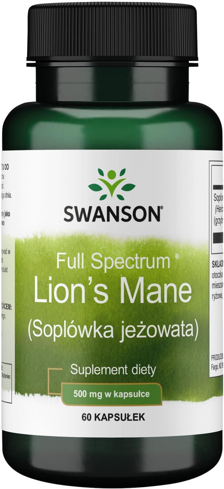 Swanson Full Spectrum Lion'S Mane Muschroom 60 kaps. - Opinie i ceny na ...