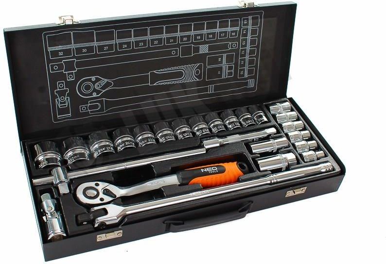 NEO Zestaw kluczy nasadowych 1/2 25szt. w metalowej walizce 08-674 - Opinie i ceny na Ceneo.pl