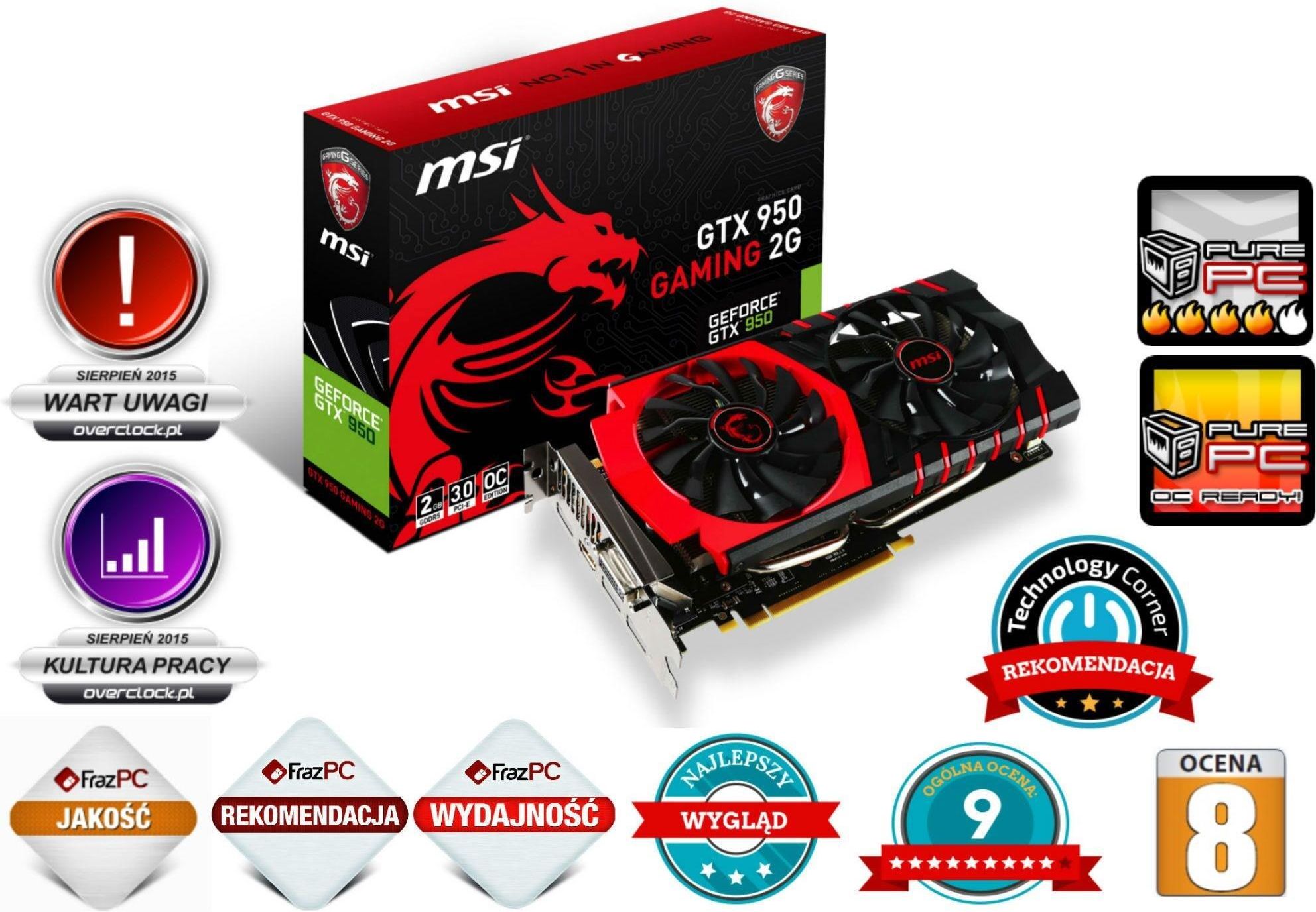 MSI GeForce GTX 950 Gaming (GTX950 GAMING 2G) - Karta graficzna ...