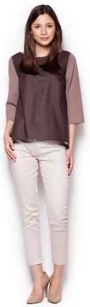 Bluzka rękawy 3/4 brązowa m347 - Ceny i opinie - Ceneo.pl