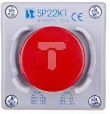 Spamel Kaseta sterownicza k1 obudowa szara guzik grzybkowy z osłoną czerwony 1r IP65 SP22K1\25-1 ...