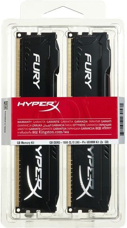 Pamięć RAM Kingston HyperX Fury Black 16GB (2x8GB) DDR3 1866MHz CL10 ...