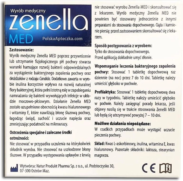 Zenella Med tabletki dopochwowe 14 tabl - Opinie i ceny na Ceneo.pl