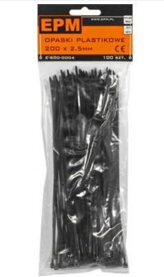 Epm Opaska Plastikowa Pa6.6 100Szt. Czarna 100x2.5 (e-600-0002 ...