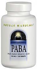 Preparat medycyny naturalnej Source Naturals Paba 100Mg 100 Tabl ...