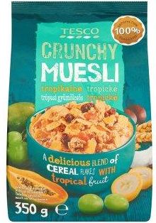 Tesco Crunchy Muesli tropikalne 350 g - Ceny i opinie - Ceneo.pl