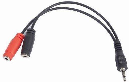 Gembird Adapter Stereo Mini Jack (M) 4-Pin Mini Jack (F) 20cm Black ...