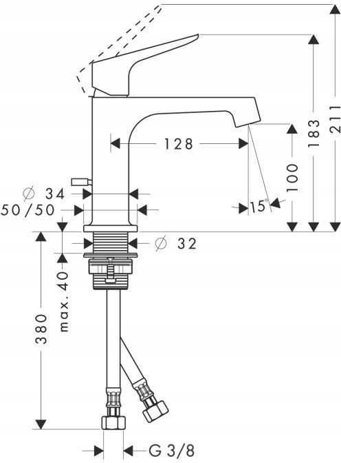 Bateria Hansgrohe Axor Cittero M DN15 chrom 34010000 - Baterie ...
