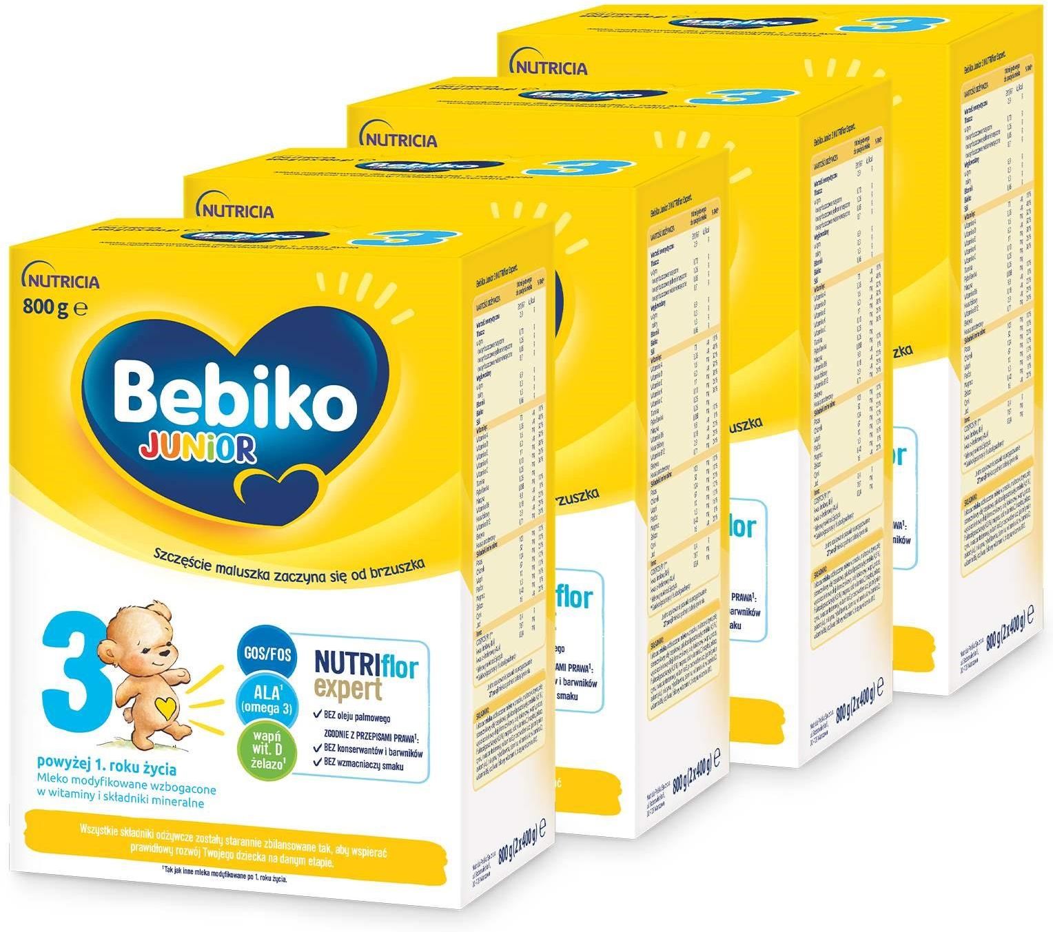 Bebiko Junior 3 Nutriflor+ 4X800G - Ceny i opinie - Ceneo.pl