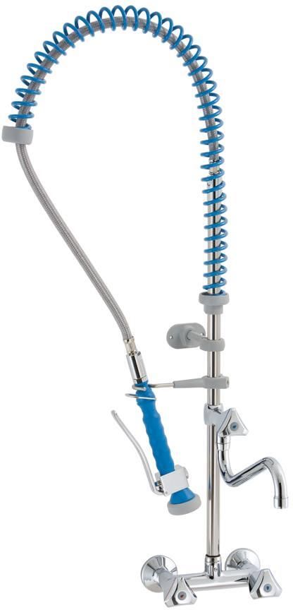 Klarco Bateria ścienna ze spryskiwaczem i wylewką niebieska 980mm 3s.4051.s1.K23/B - Ceny i ...