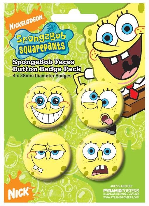 Pyramid Posters Spongebob Squarepants (Faces) - zestaw 4 przypinek ...