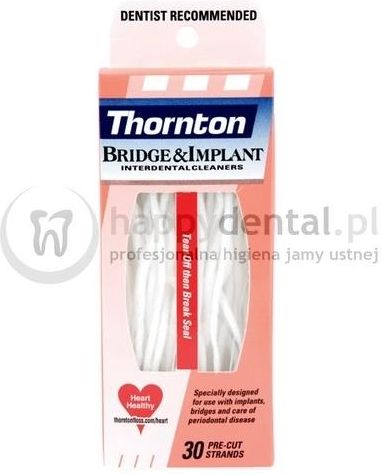 THORNTON Bridge & Implant 30szt nić dentystyczna z grubą gąbką ...