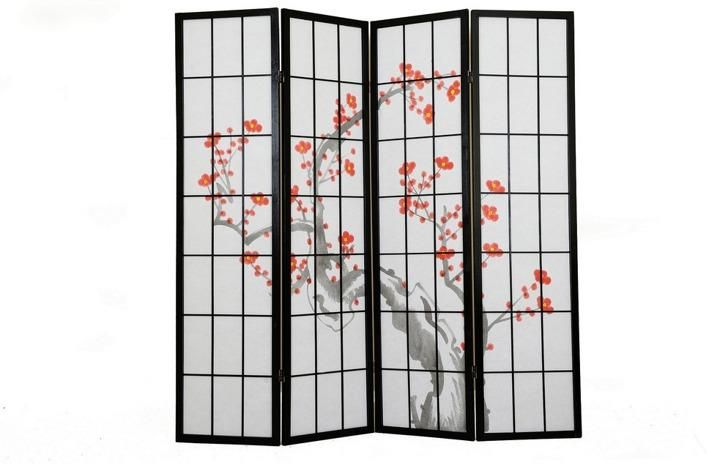 Vecotti drewniany japoński parawan kwiaty 175x44 - Opinie i atrakcyjne ...