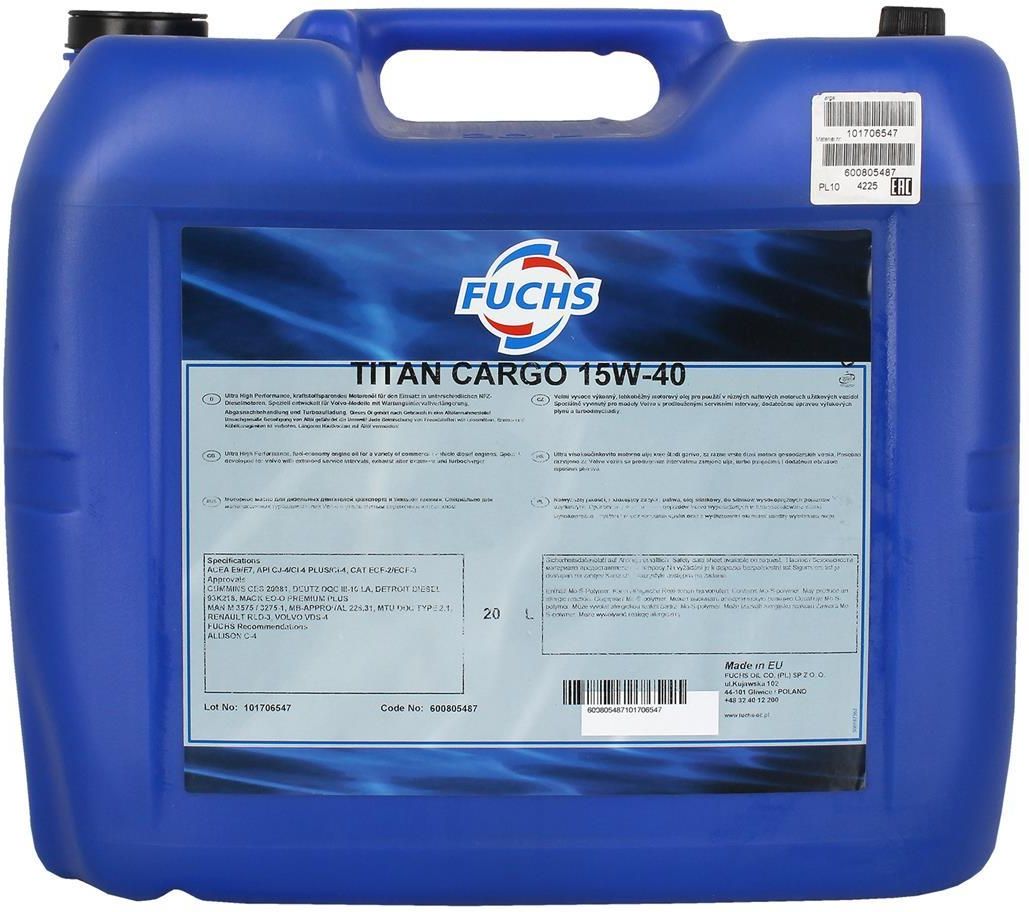 Fuchs Titan Cargo 15W40 20l - opinie i ceny na Ceneo.pl