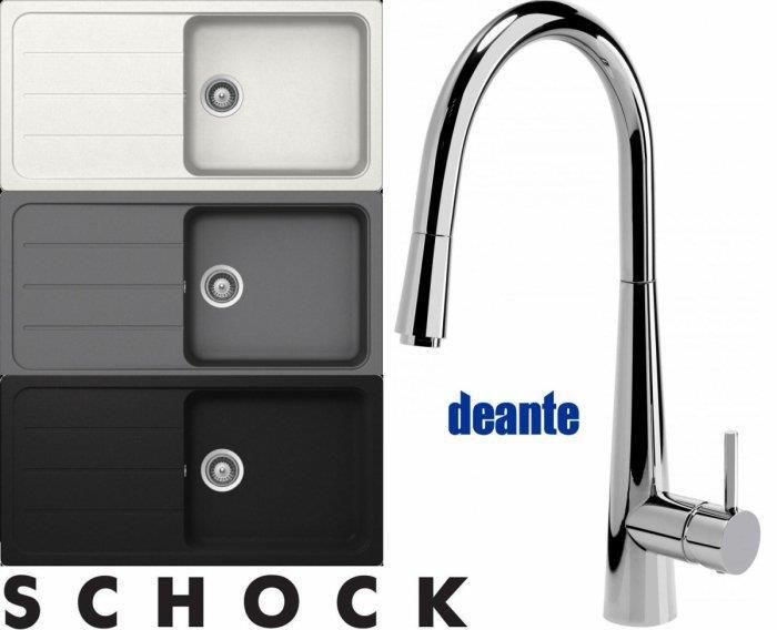 Zlewozmywak z baterią Schock Formhaus D-100 onyx + Rubineta ULTRA-33 ...