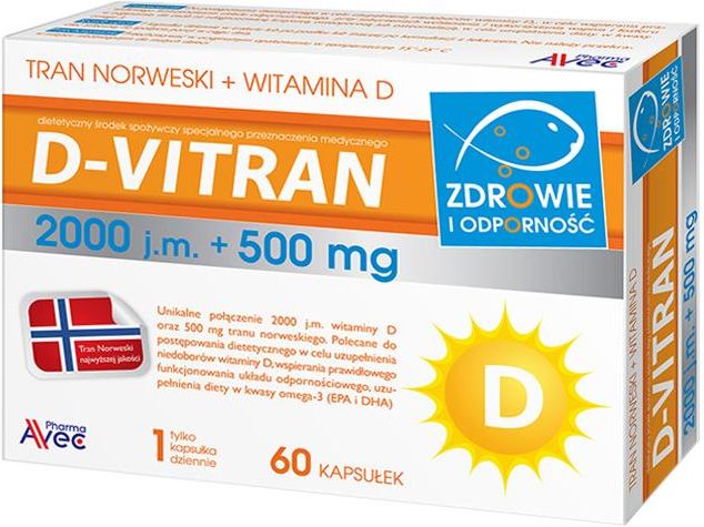 D-Vitran 2000 j.m. 500mg 60 kaps. - Opinie i ceny na Ceneo.pl
