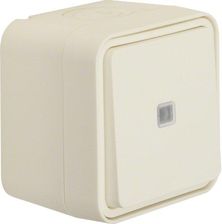 Hager W.1 Łącznik uniwersalny przyciskowy z podświetleniem IP55 biały ...