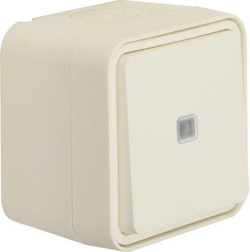 Hager W.1 Łącznik uniwersalny przyciskowy z podświetleniem IP55 biały ...