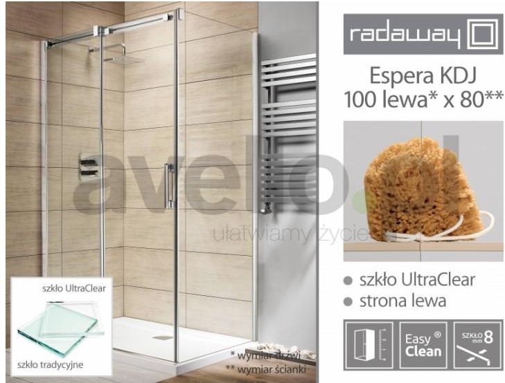 Kabina prysznicowa Radaway Espera KDJ 100x80 lewa Ultra Clear 380130 ...