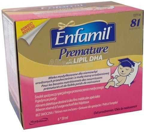 Enfamil Premium Premature Lipil Dha 6 x 59 ml - Ceny i opinie - Ceneo.pl