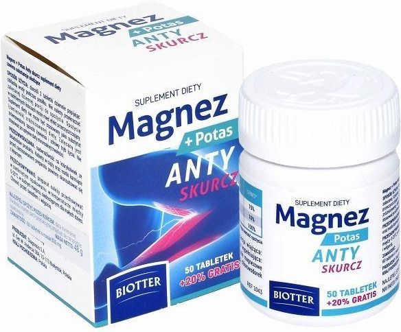 Biotter Magnez+Potas Anty skurcz 50 tabl. - Opinie i ceny na Ceneo.pl