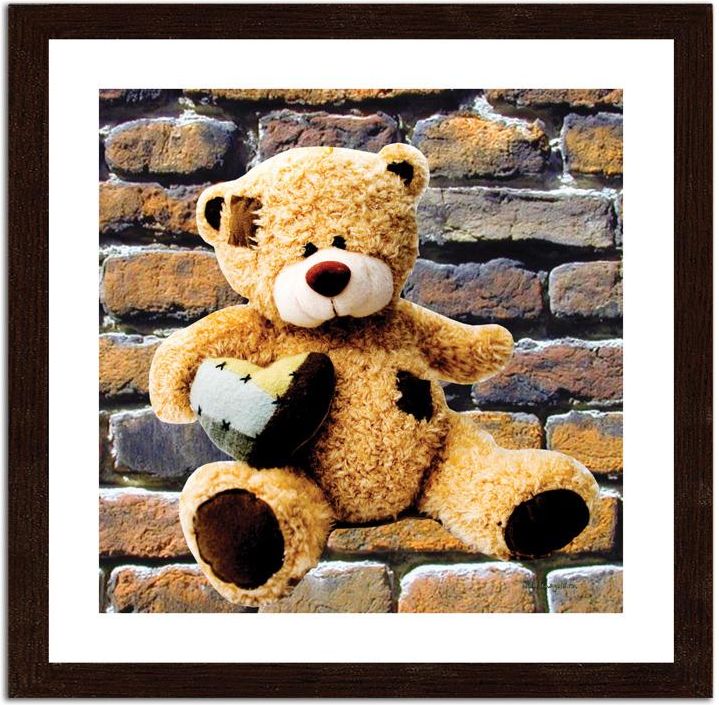 Pluszowy miś z serduszkiem, Obrazki w ramie - Brązowy - Opinie i ...
