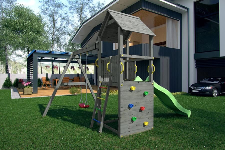 Fungoo Drewniany Plac Zabaw Wieża Carol 2 Gray Fungoo 03020G - Ceny i ...