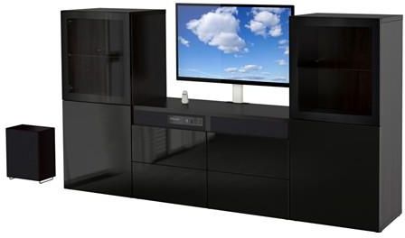 IKEA BESTÅ / UPPLEVA Kom/TV 40/2.1 system dźwiękowy czarnybrąz ...
