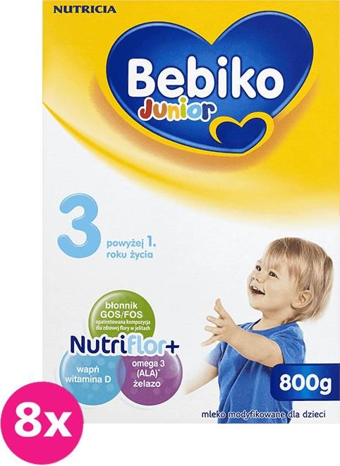 Bebiko Junior 3 NutriFlor+ dla dzieci powyżej 1 roku (8x800g) - Ceny i ...